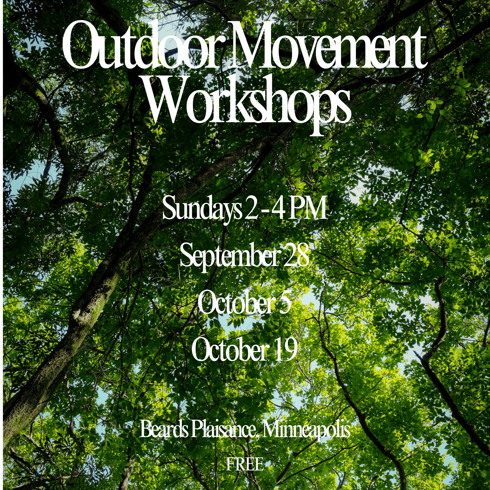 Outdoor Movement Workshops : DanceMN
